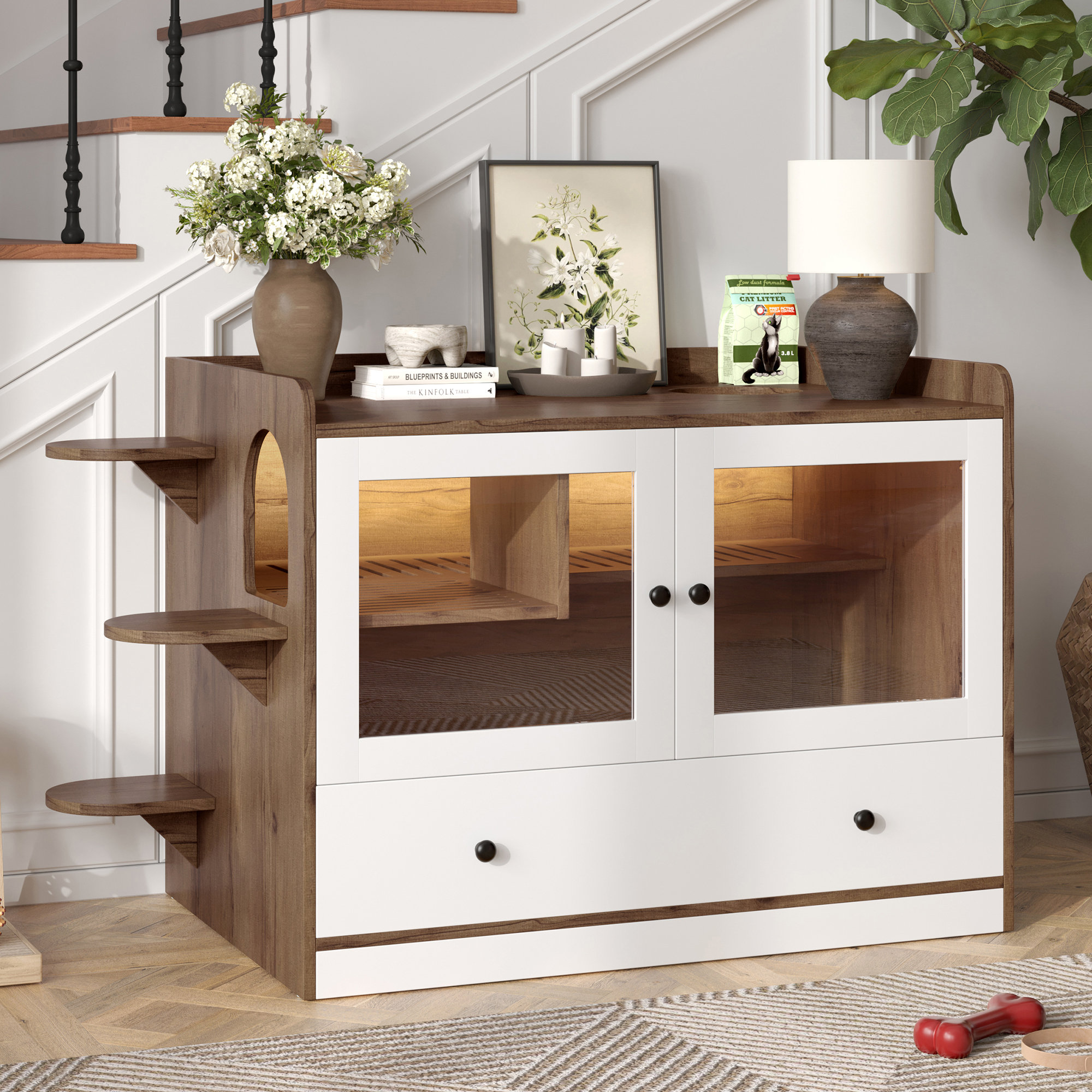 Tucker Murphy Pet™ Litter Box Enclosure, Hidden Cat Litter Box ...