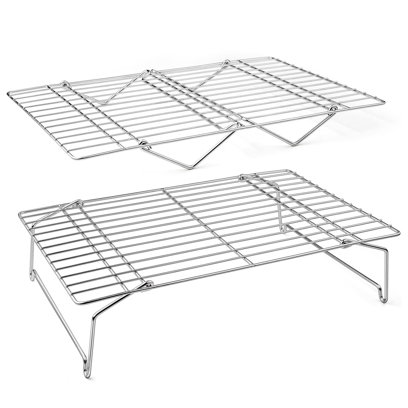 ACTIVE DOOR & WINDOW 2 Tier Cooling Rack, Stainless Steel Stackable ...