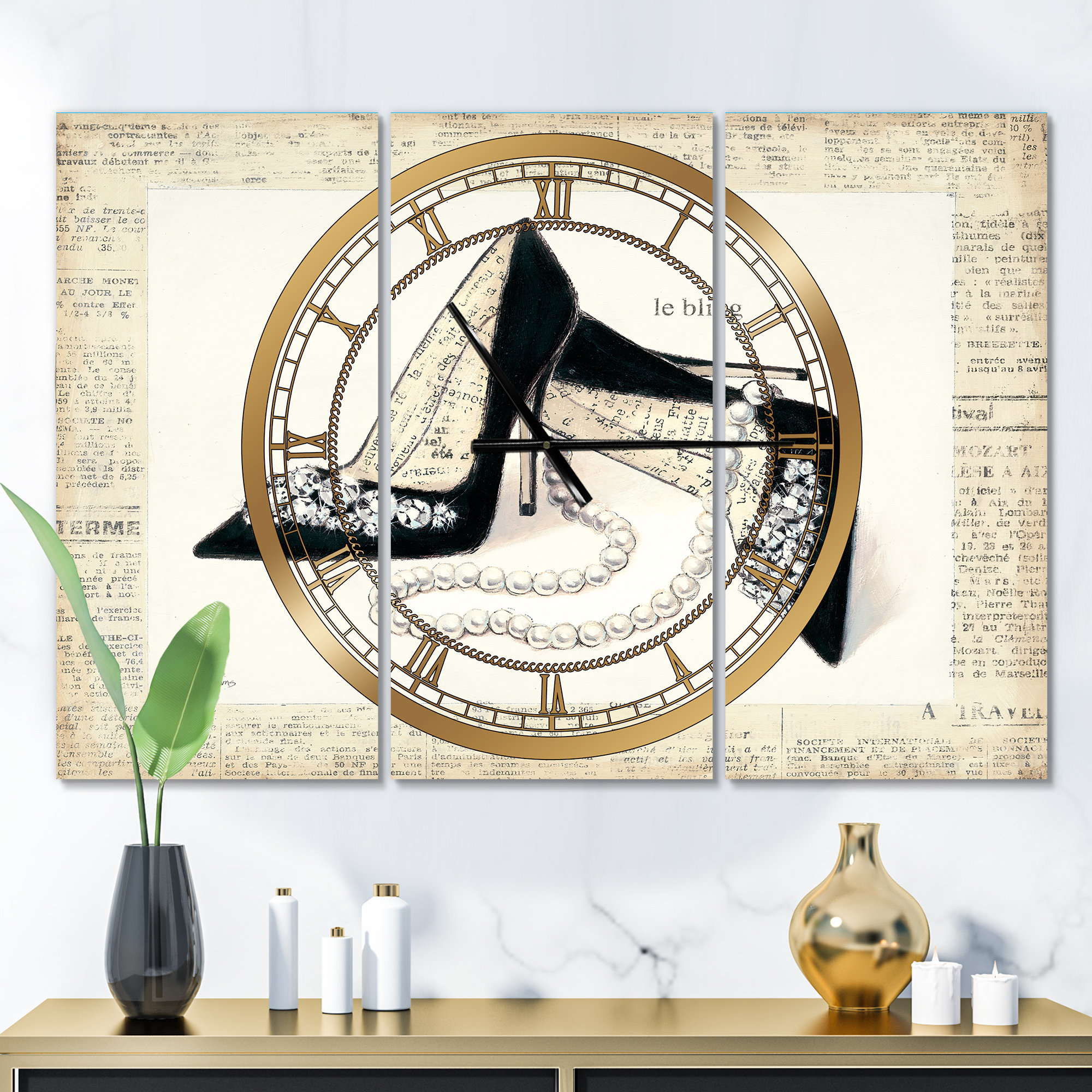 East Urban Home Chic Galm Closet I - Traditional wall clock | Wayfair