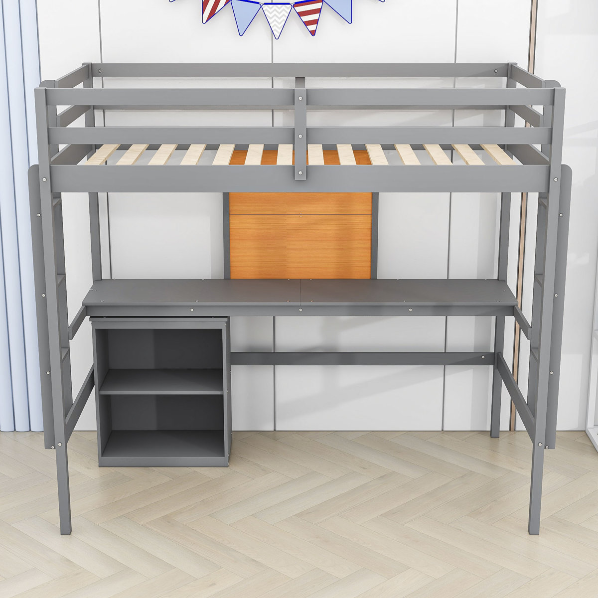 Harriet Bee Hayott Loft Bed Bed with Built-in-Desk by Harriet Bee | Wayfair