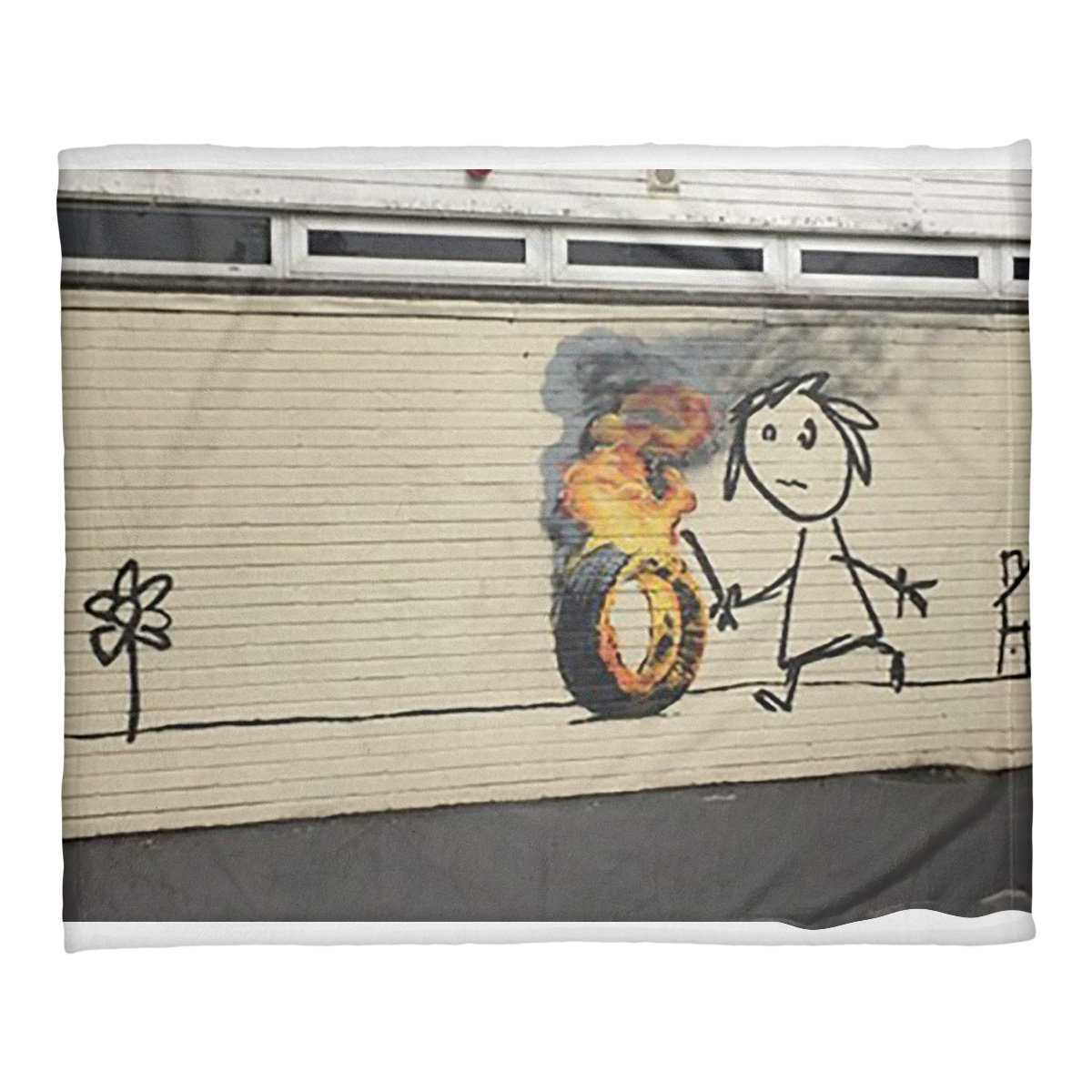 ArtVerse Burning Tire Wide Fleece Blanket | Wayfair