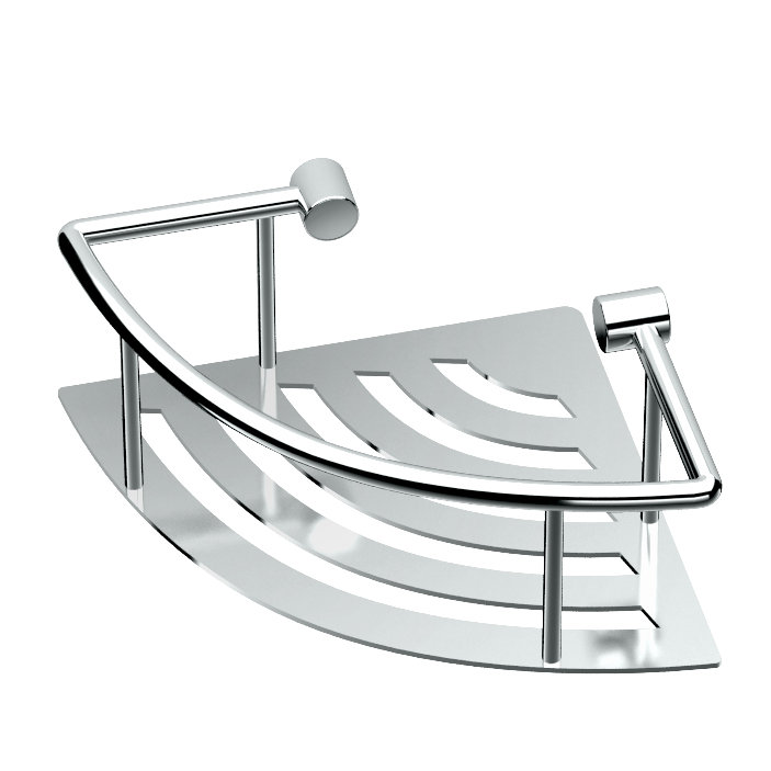 Gatco Elegant Stainless Steel Corner Shower Baskets | Wall Mount Shower ...