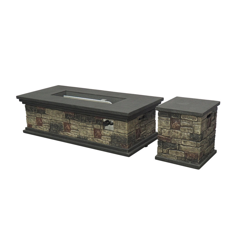 Loon Peak® Keper Concrete Propane Fire Pit with Tank Holder & Reviews ...
