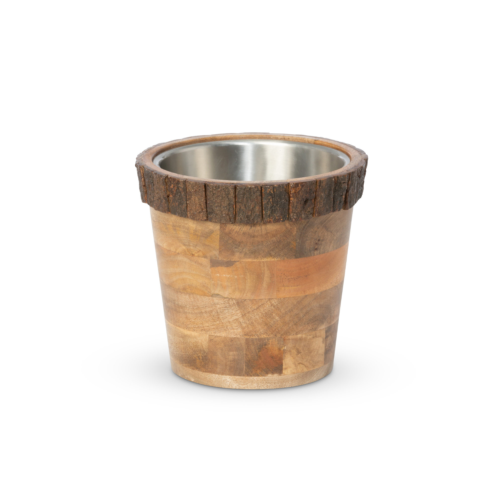 Park Hill Rustic Modern Wood and Aluminum Ice Bucket | Wayfair