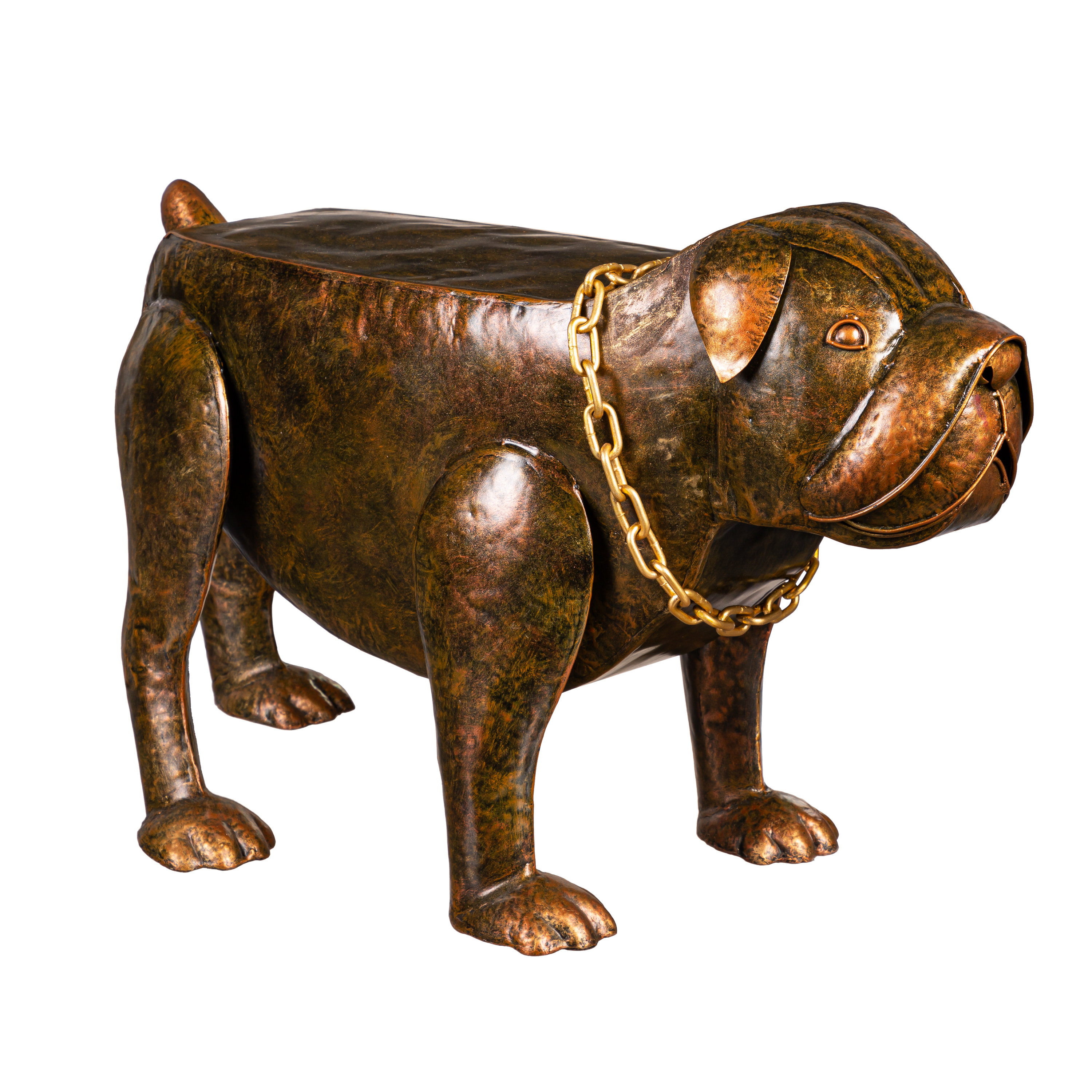 Red Barrel Studio® Brenia Handmade Metal Pit Pull Outdoor Patio Side ...