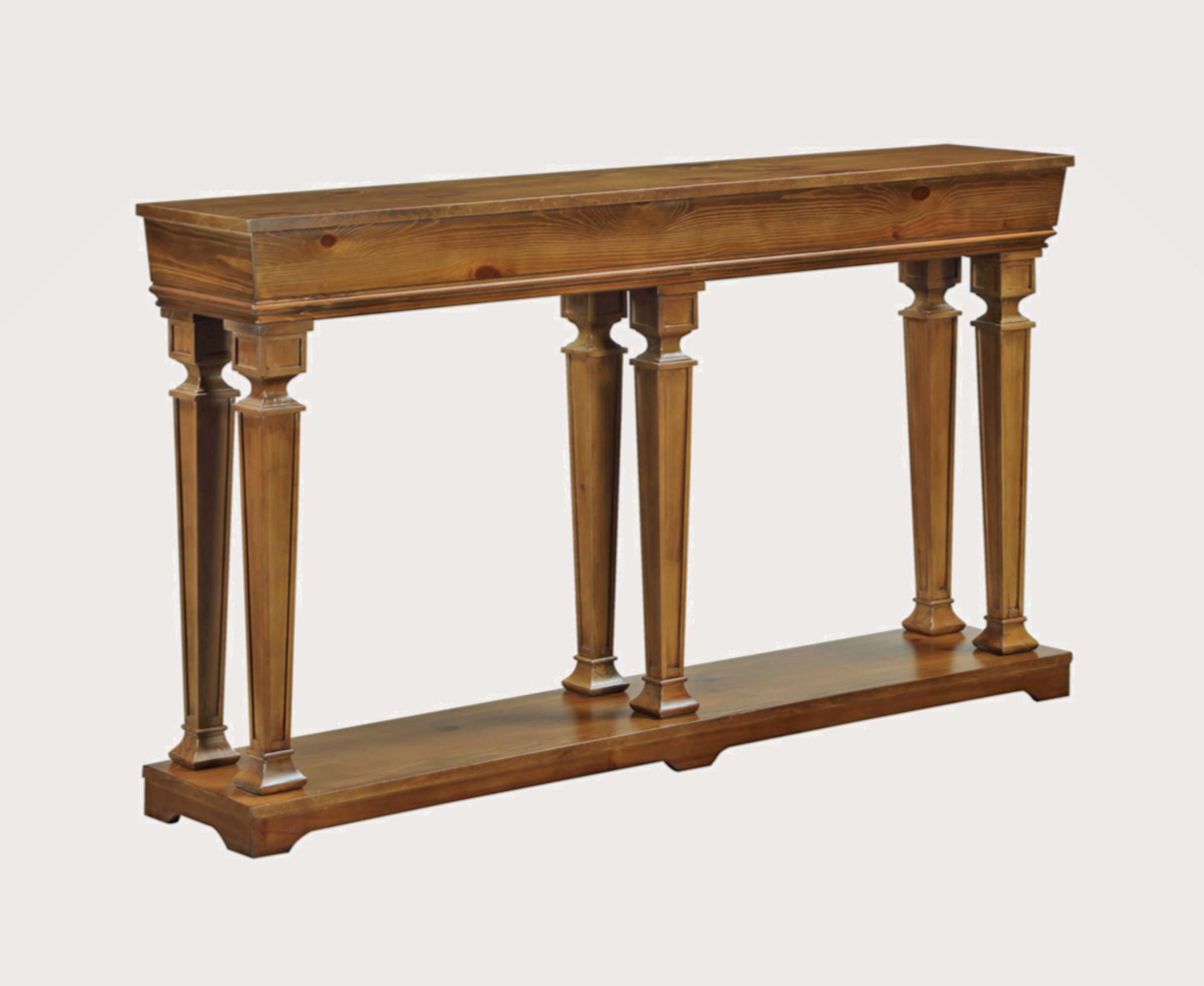 Rosalind Wheeler Garrison Oak Finish Console Table | Wayfair