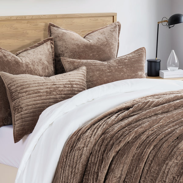 EverGrace Luxe Velvet Channel Quilt Set | Wayfair