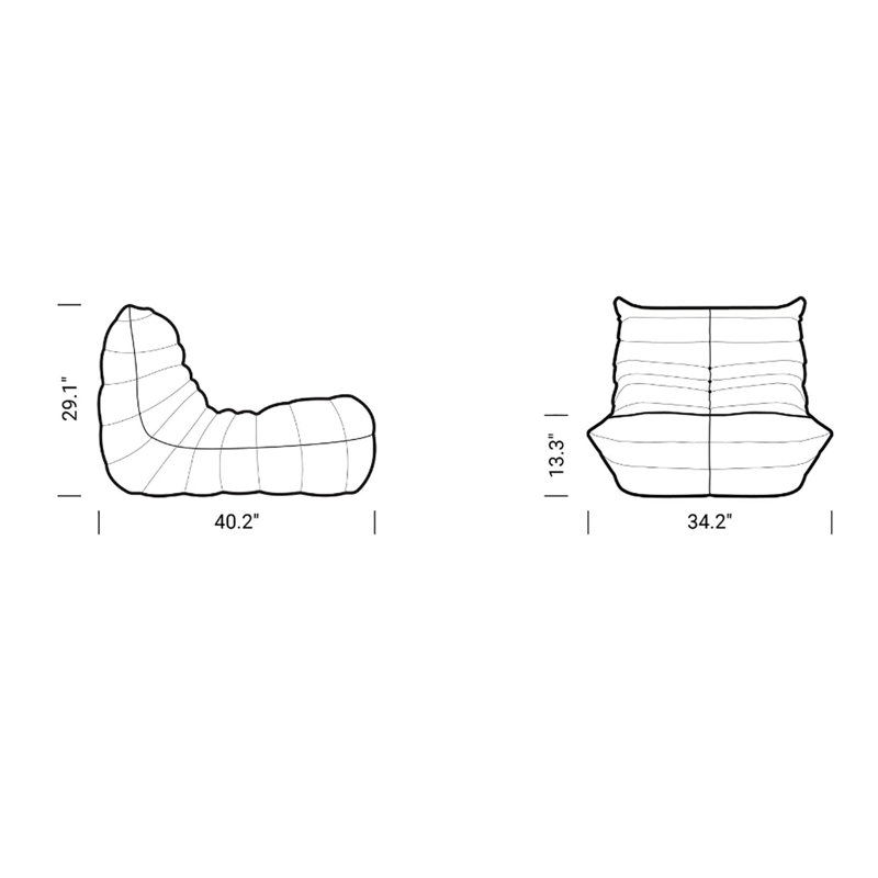 Trule Abbie 34.2'' Lazy Sofa Leather Sofa Bean Bag Chair Floor Sofa for ...