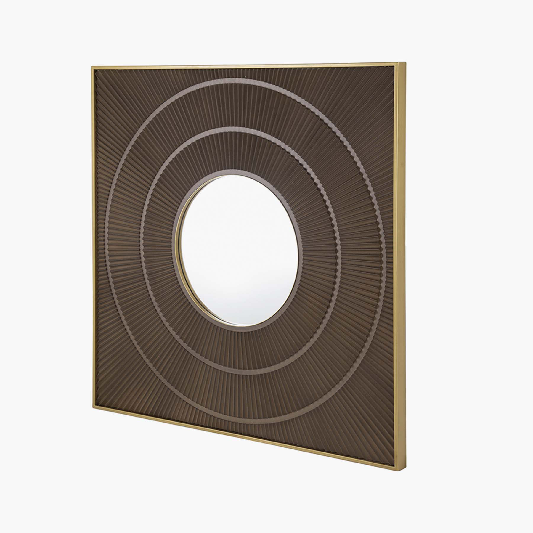 Mercer41 40" x 40" Square Carved Mirror with Pleated Design with Iron ...