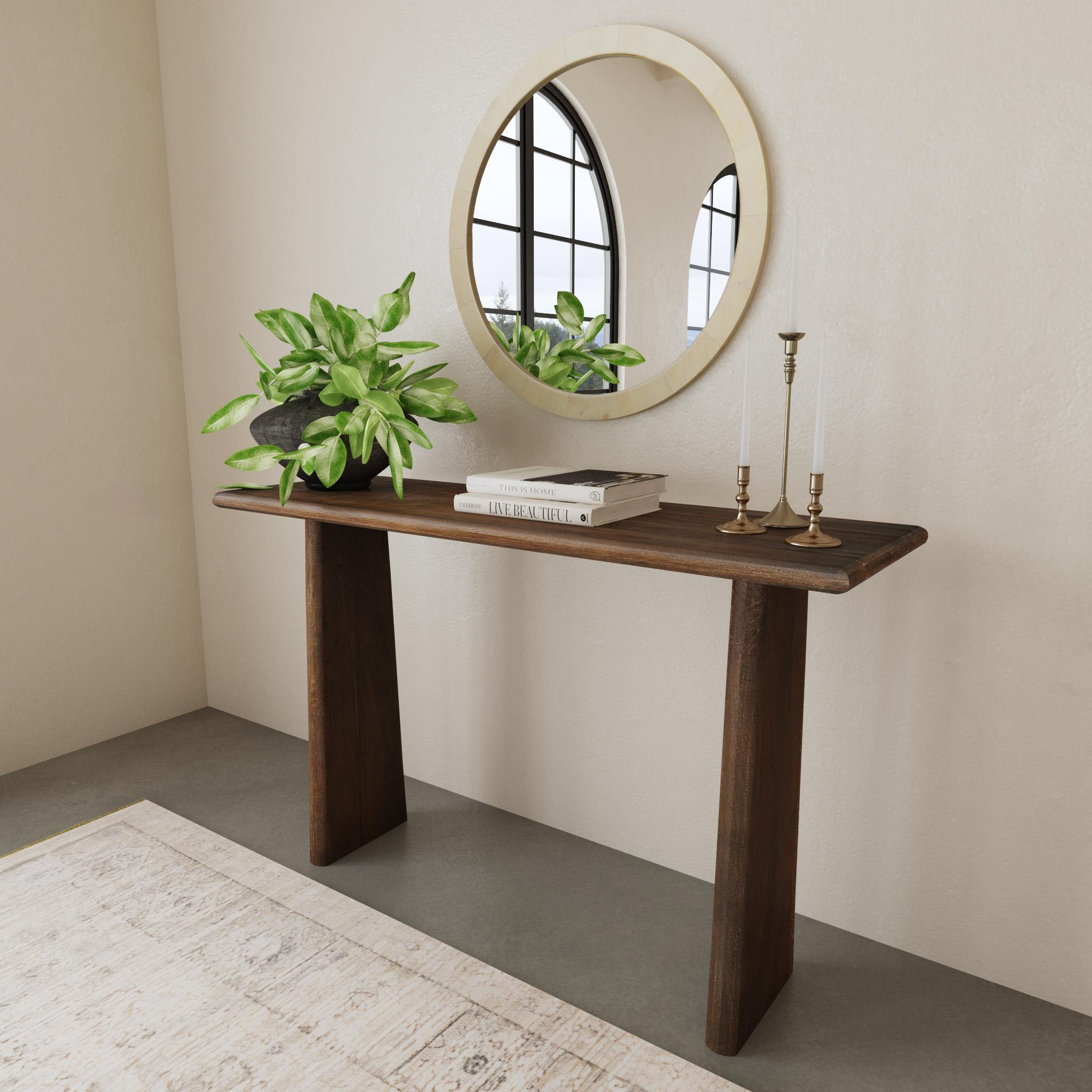 Indigo Road by Egypt Sherrod Trapezium Plank Wood Console Table & Reviews | Wayfair
