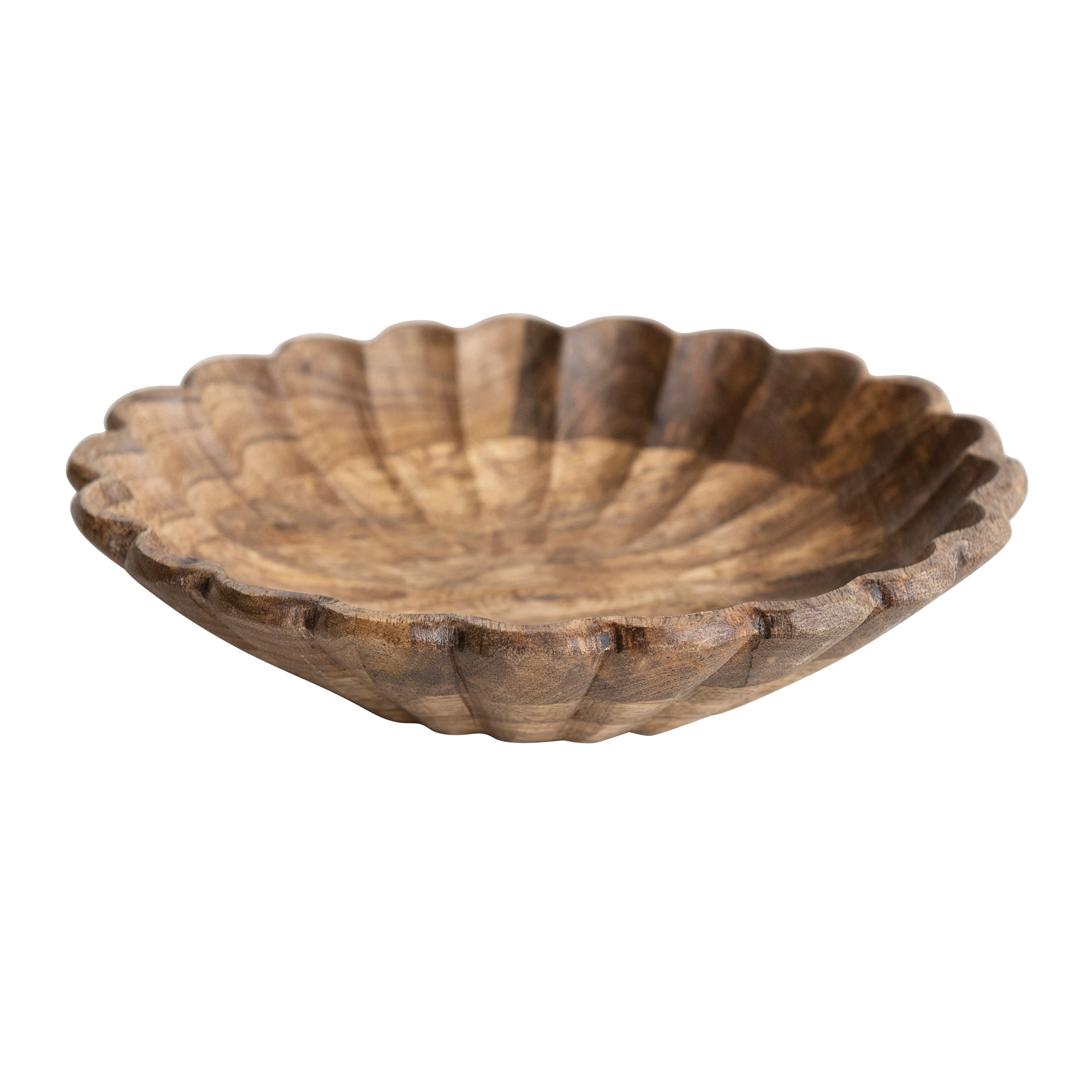 Birch Lane™ Formentera Boho Carved Wood Bowl With Scalloped Edge ...