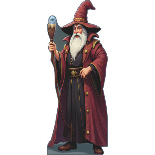 Wet Paint Printing SP13491 Magic Wizard Merlin With Staff Cardboard ...