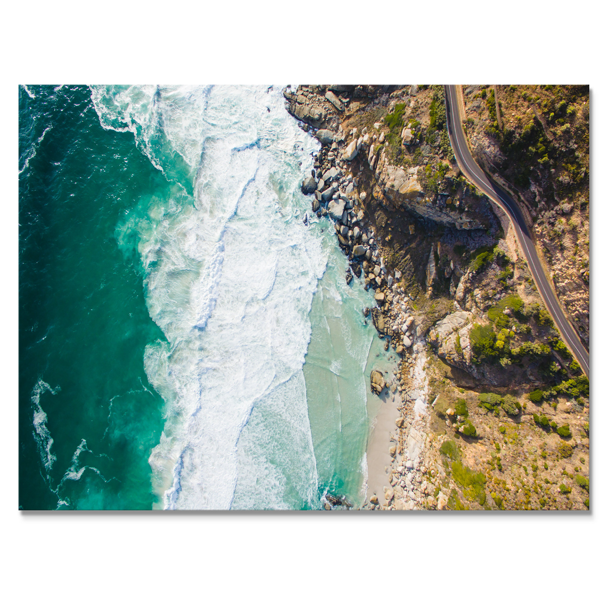 Highland Dunes Beach Rocks and Shore Aerial View - Painting on Canvas ...
