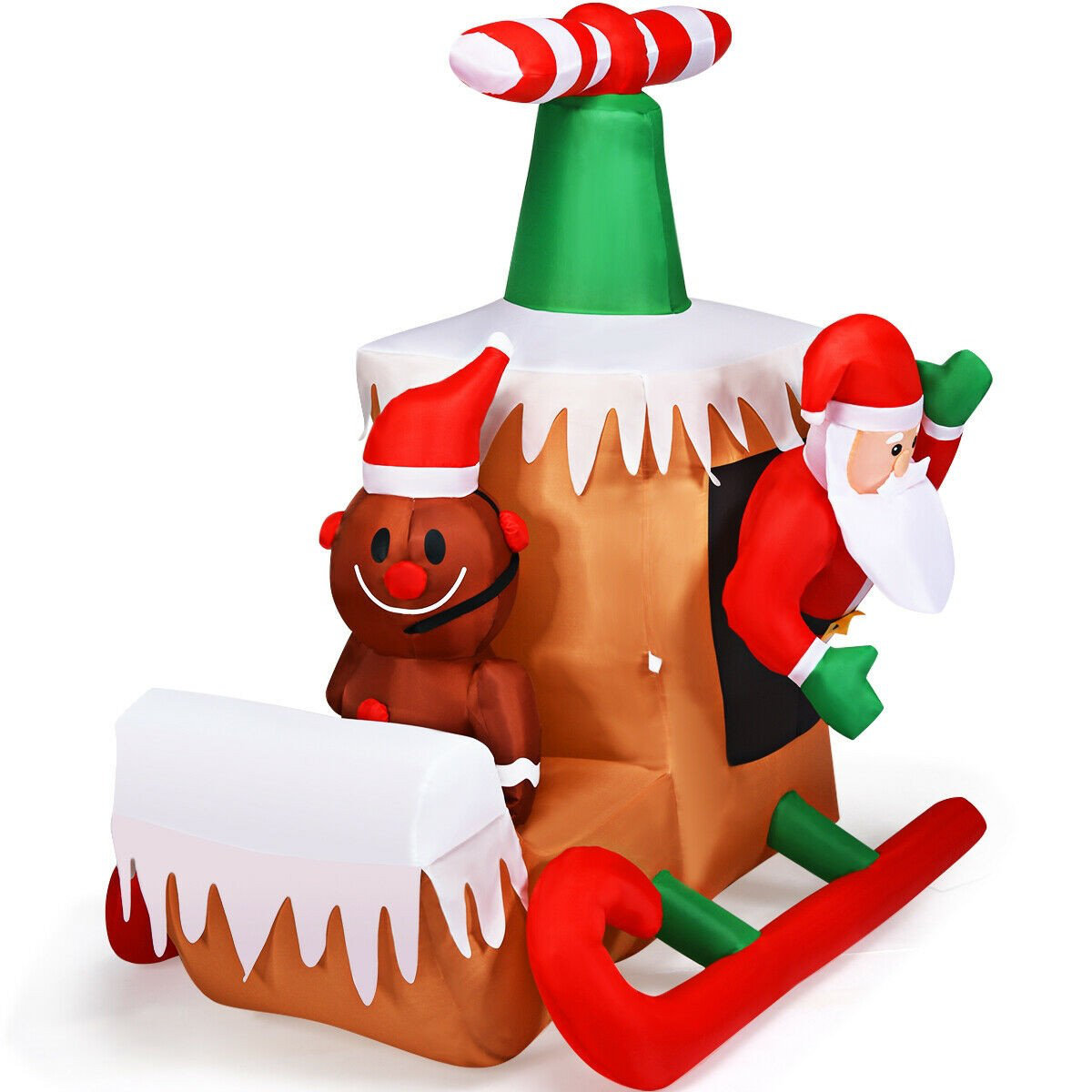 The Holiday Aisle® Topbuy Christmas Santa Claus Flying Airplane ...