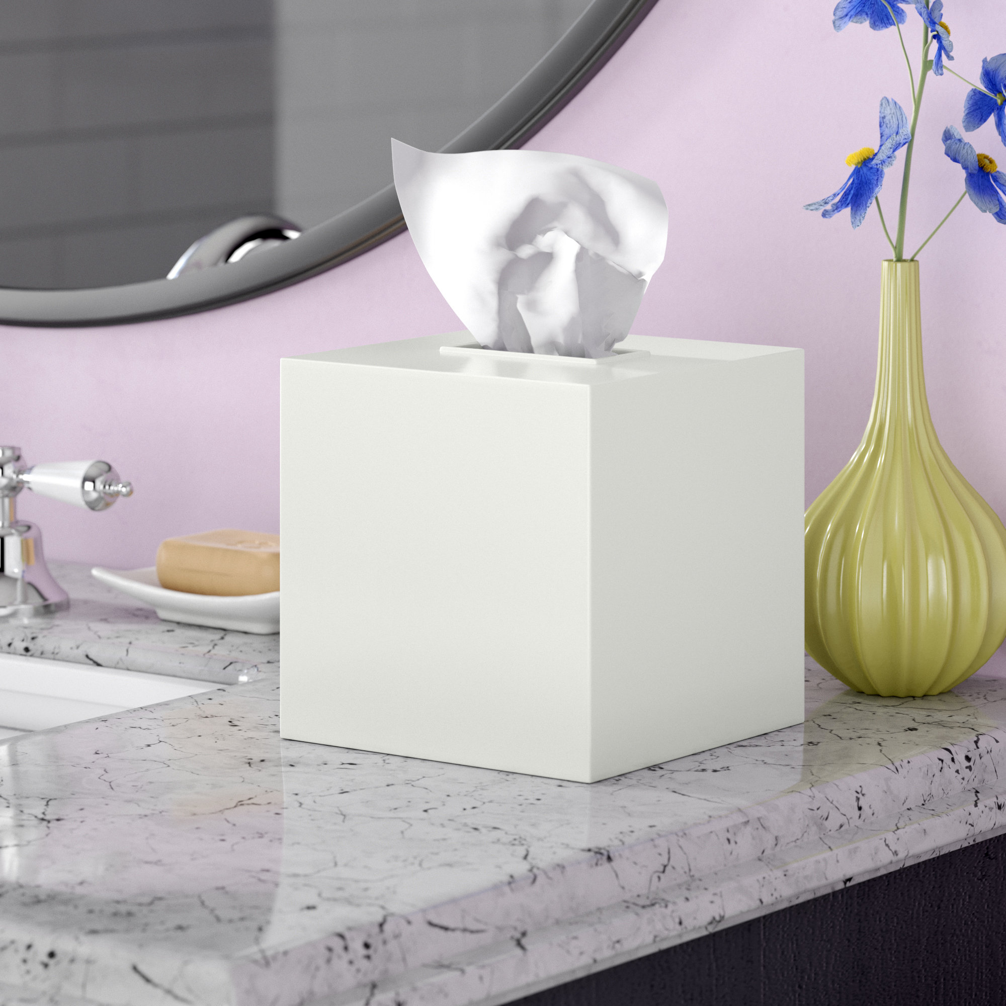 Tatara Group Elegant White Boutique Tissue Box Cover & Reviews | Wayfair