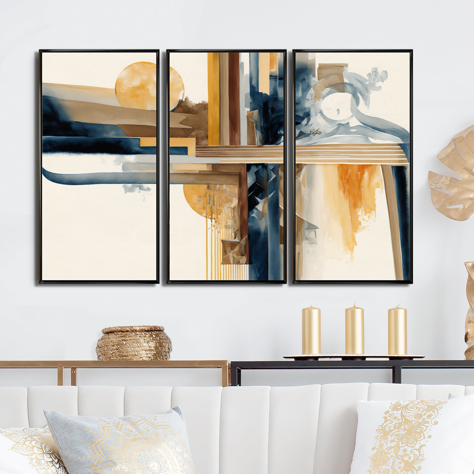 Design Art Modern Watercolor Abstract III - 3 Piece Floater Frame Print ...