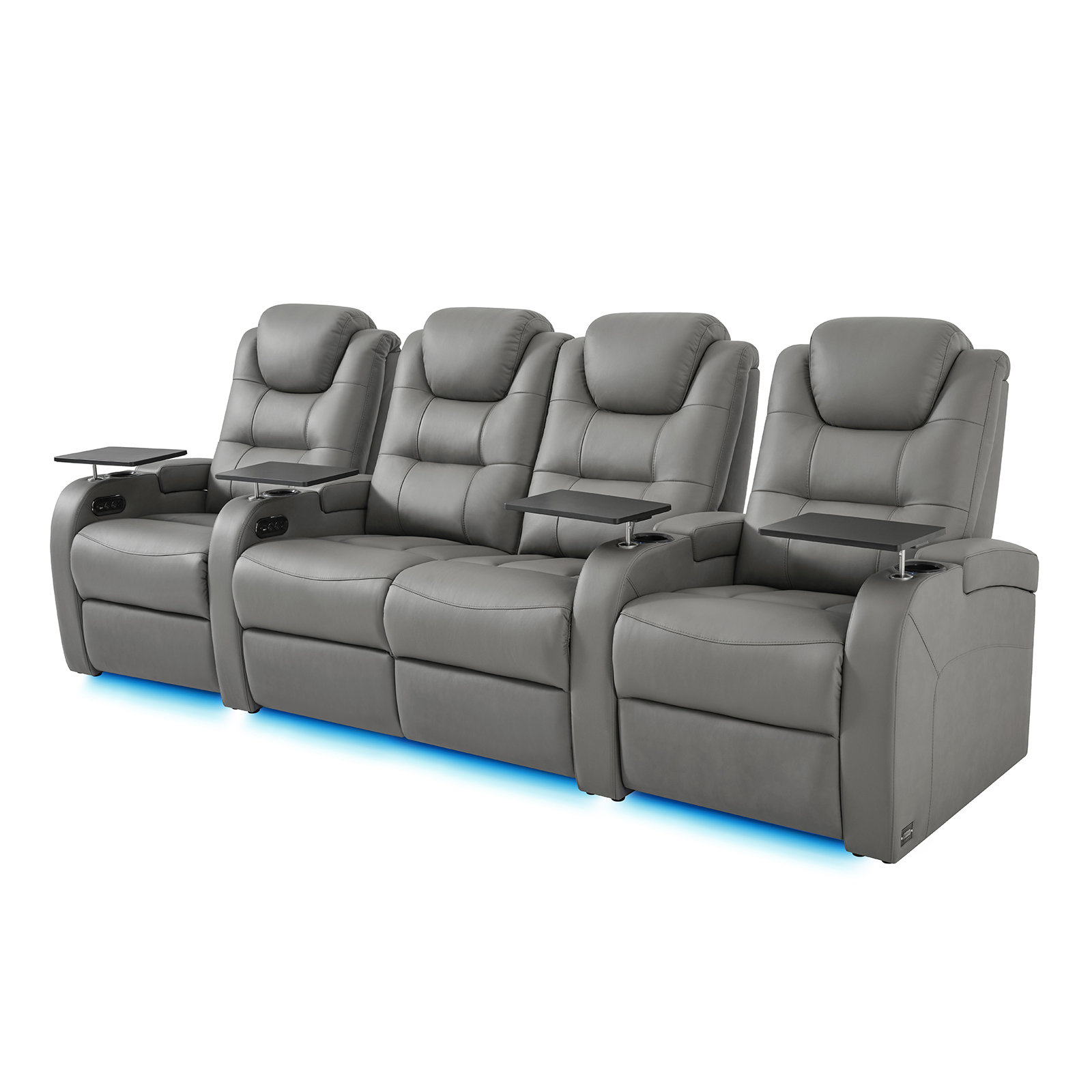 Orren Ellis Leather Home Theater Seating Dual Power Movie Theater ...