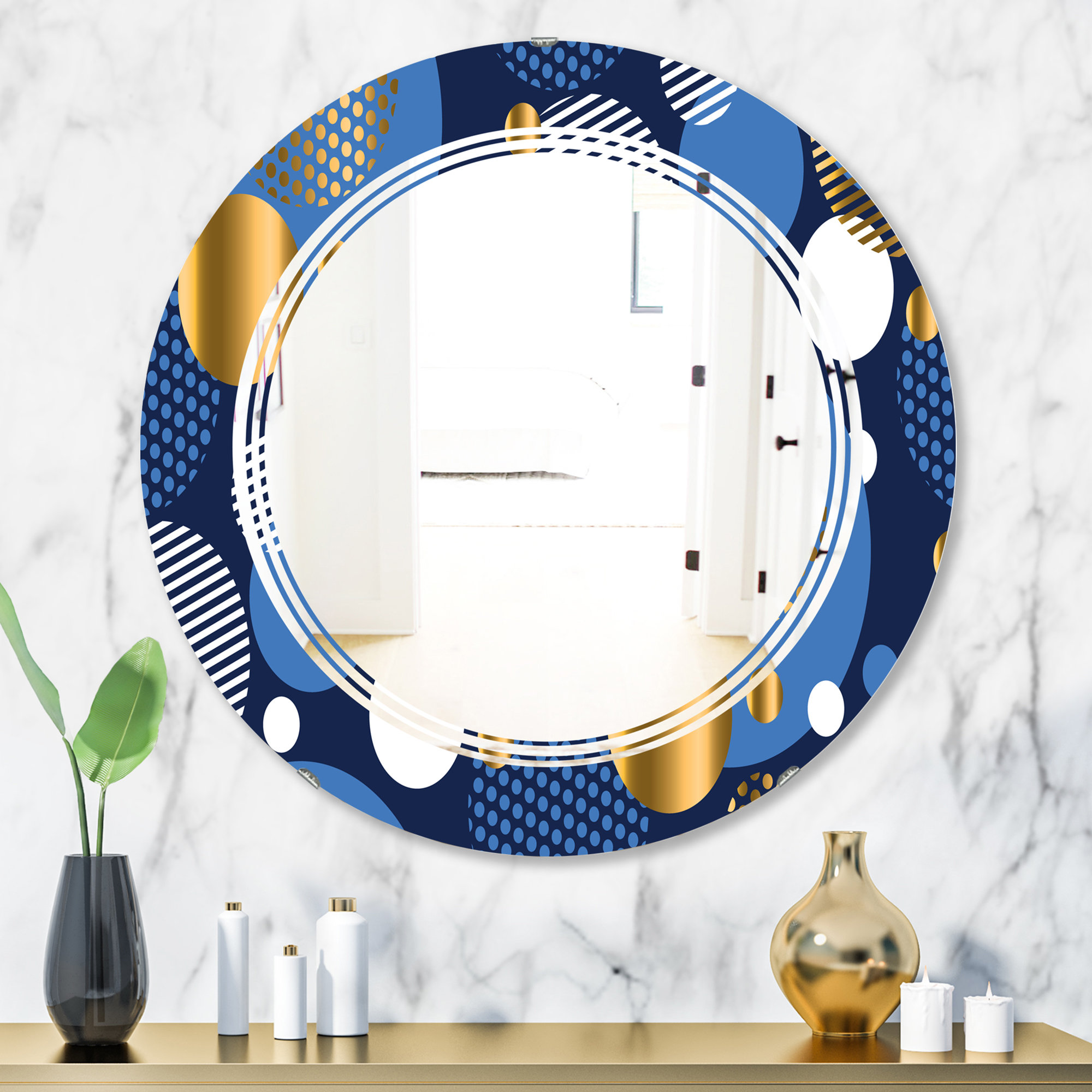 East Urban Home Triple C Circular Abstract Retro Geometric XI Glam ...