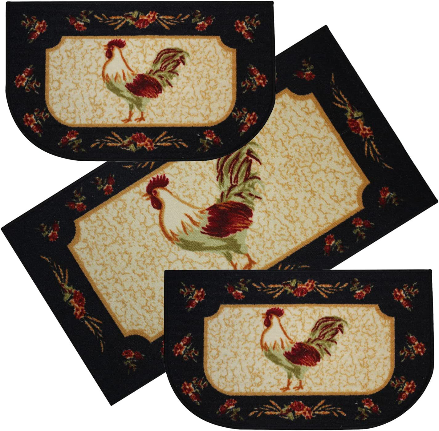 Rosalind Wheeler Alihan Rooster 3 Piece Kitchen Mat Set & Reviews | Wayfair