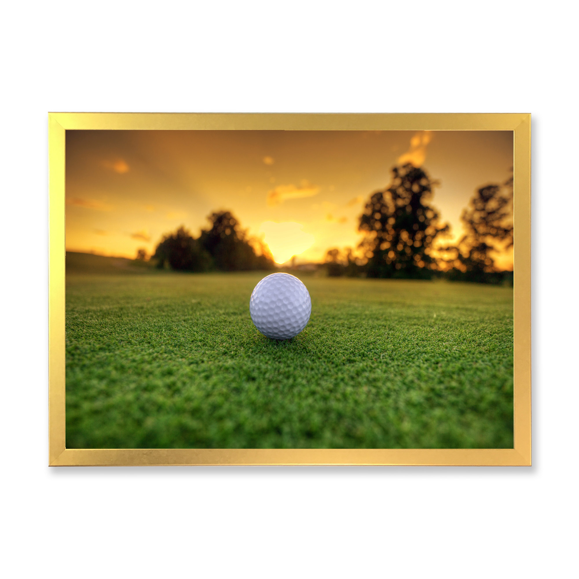 Ebern Designs Sunrise At The Golf Course III - Modern Canvas Wall Art ...