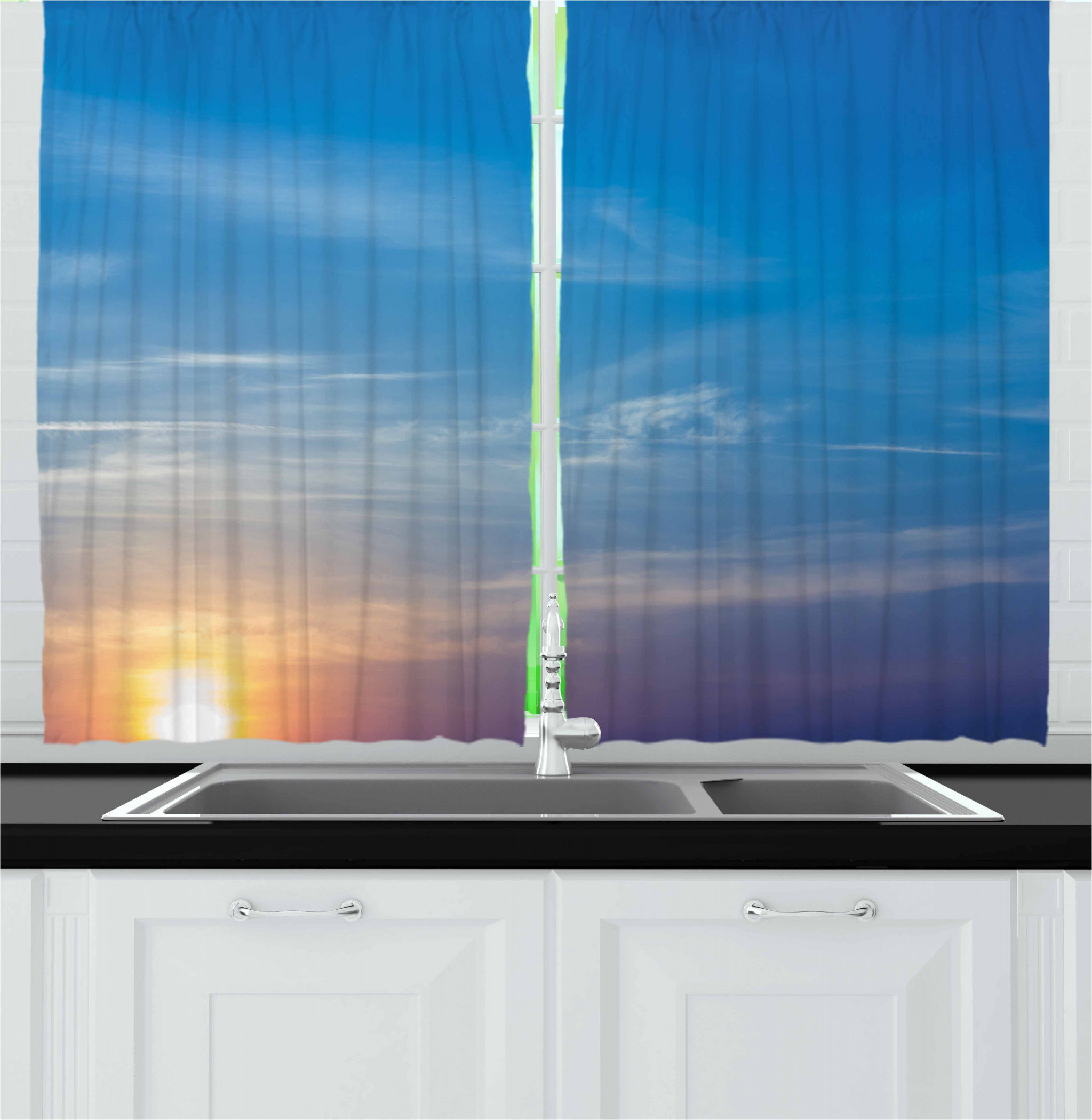 Ambesonne 2 Piece Sunrise Blurry Sky Horizon in the Middle of Nowhere ...