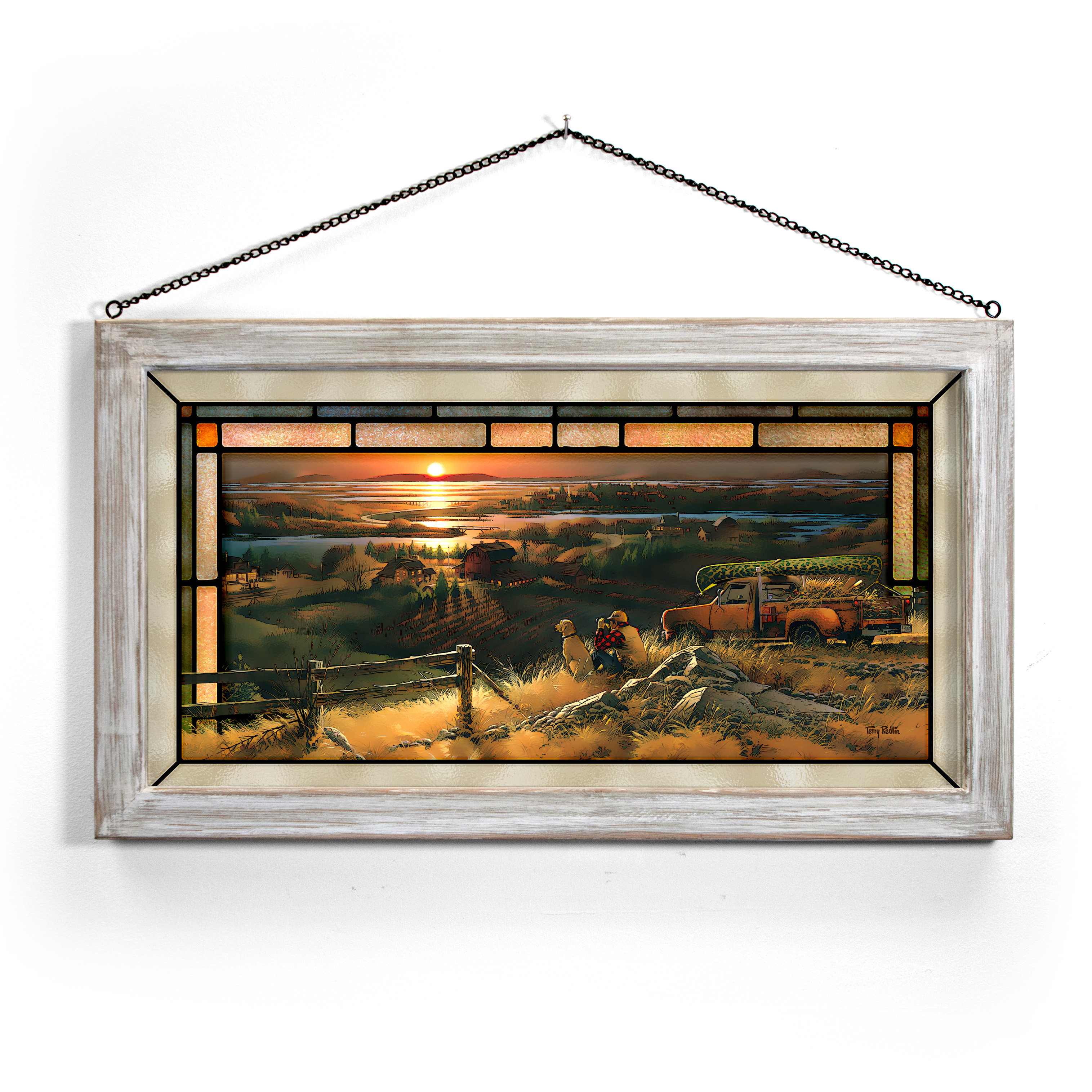 August Grove® SGA BEST FRIENDS 13X23 TR; STAINED GLASS ART WHITEWASH ...