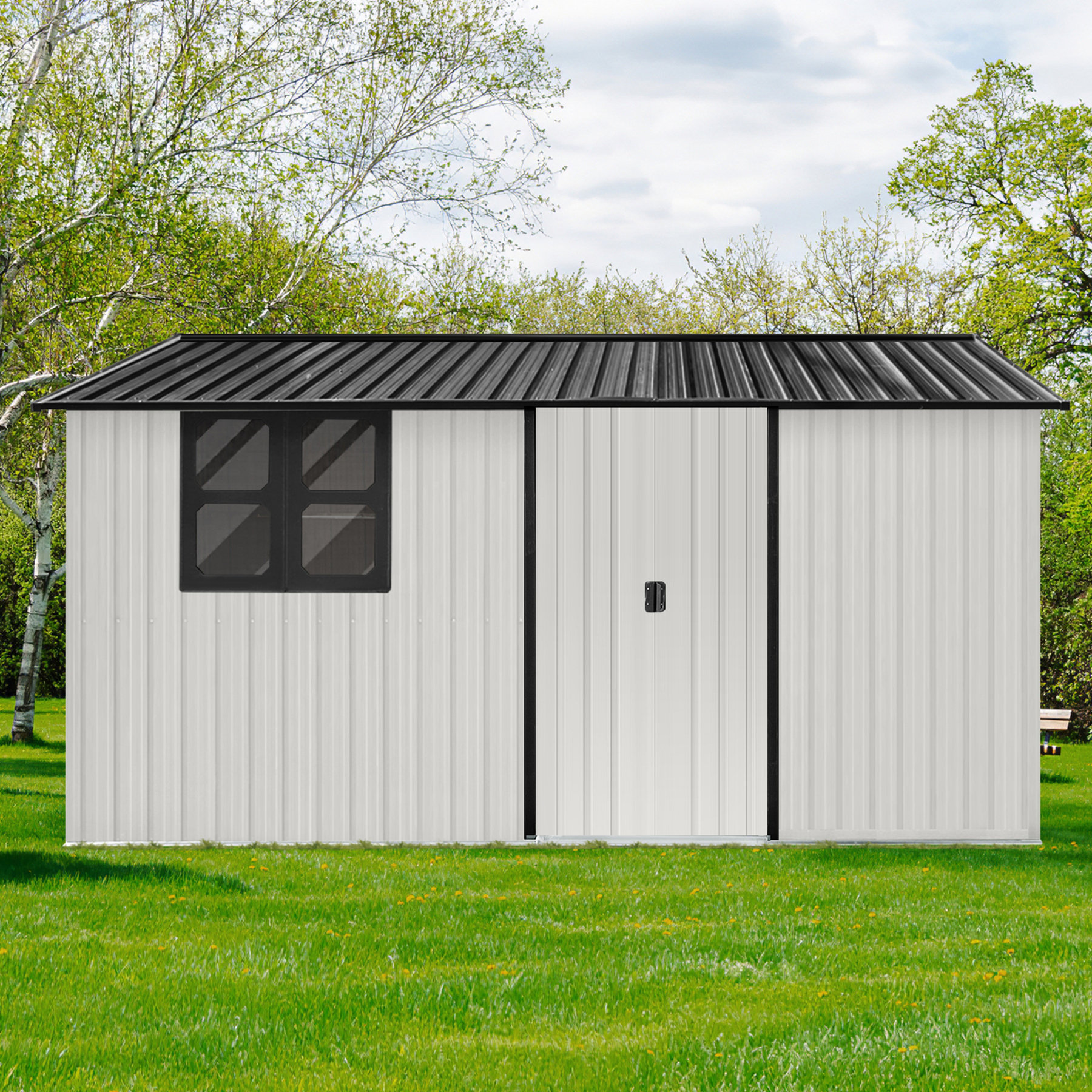 Fu Owner Metal garden sheds outdoor storage sheds | Wayfair