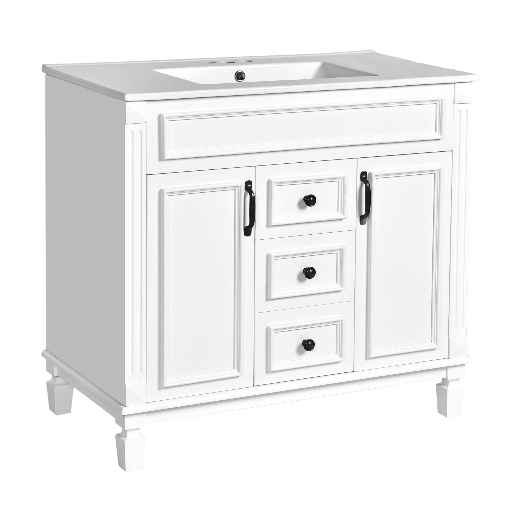 Darby Home Co 36" Bathroom Vanity with Top Sink, Mirror Cabinet | Wayfair