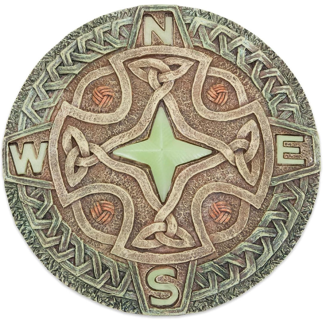 One Allium Way® The-Dark Celtic Compass Decorative Stone - Yard ...