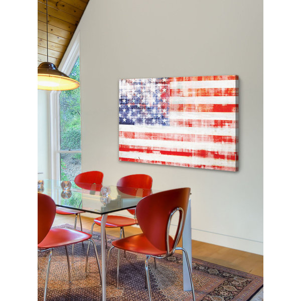 Marmont Hill American Flag On Canvas by Art Collective Print | Wayfair