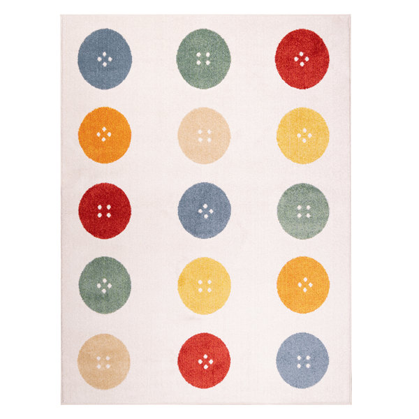 Orian Rugs Inc. Playroom Buttons Benchmark Stain Resistant Kids Area ...