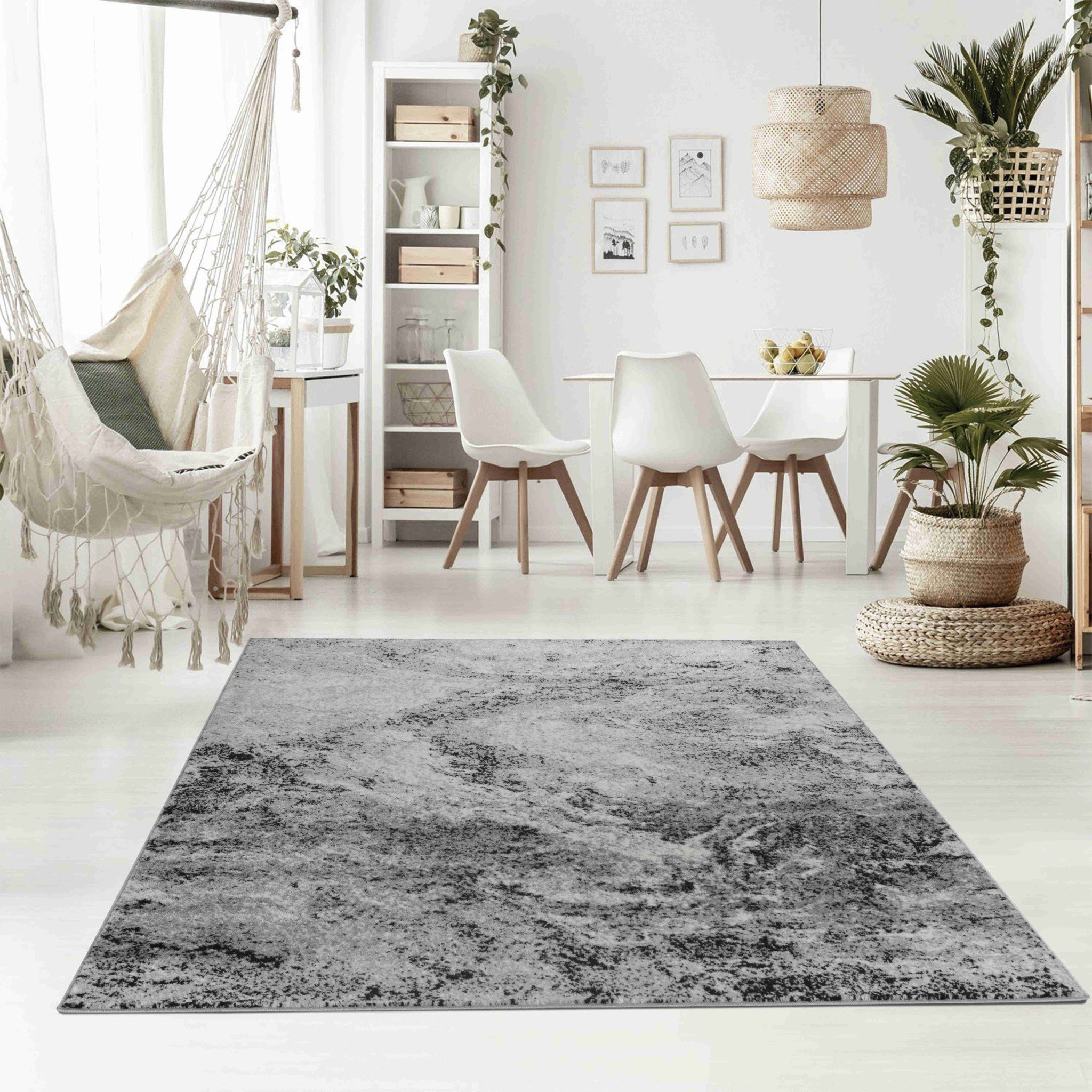 17 Stories 5' X 8' Grey Abstract Area Rug | Wayfair