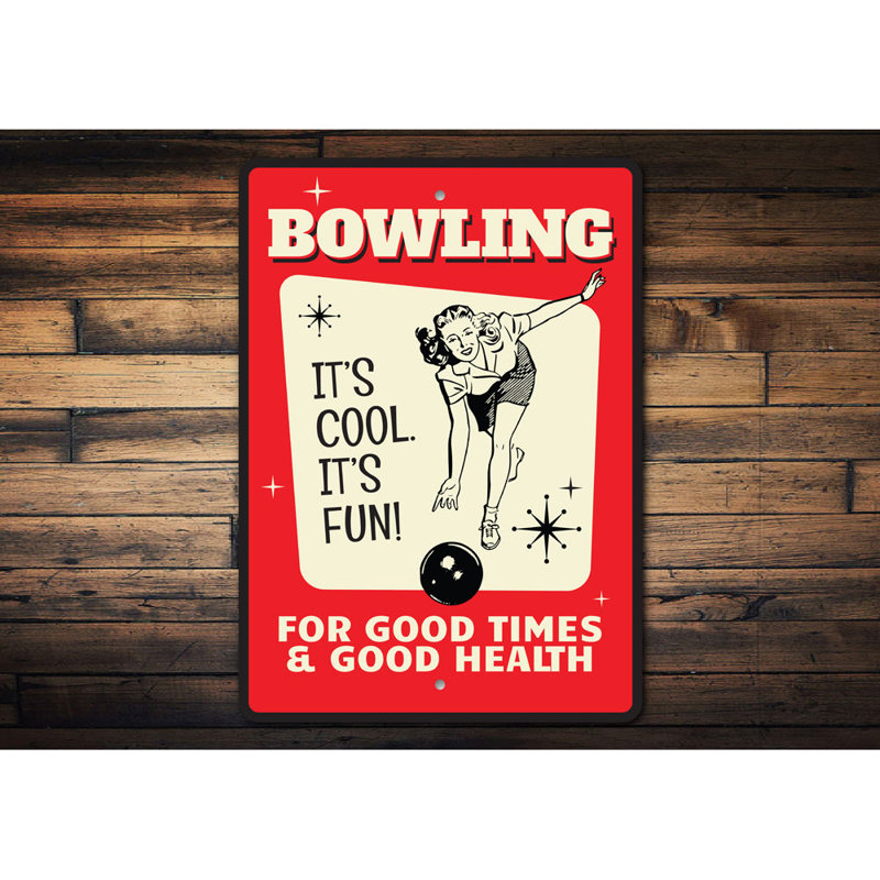 Lizton Sign Shop, Inc Retro Bowling Aluminum Sign | Wayfair