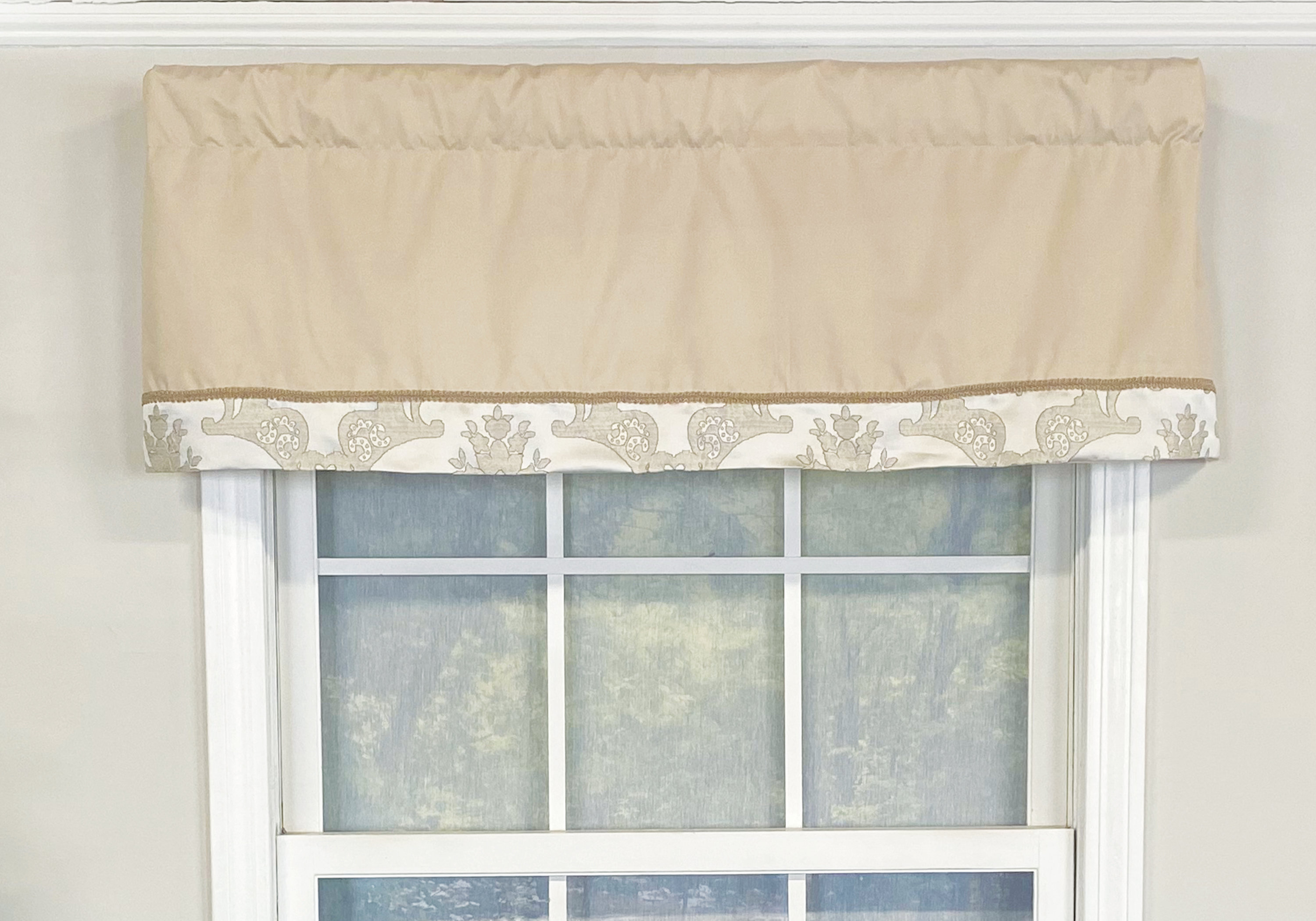 RLF Home Cruz Banded Solid Color Cotton Blend Tailored 50" Window ...