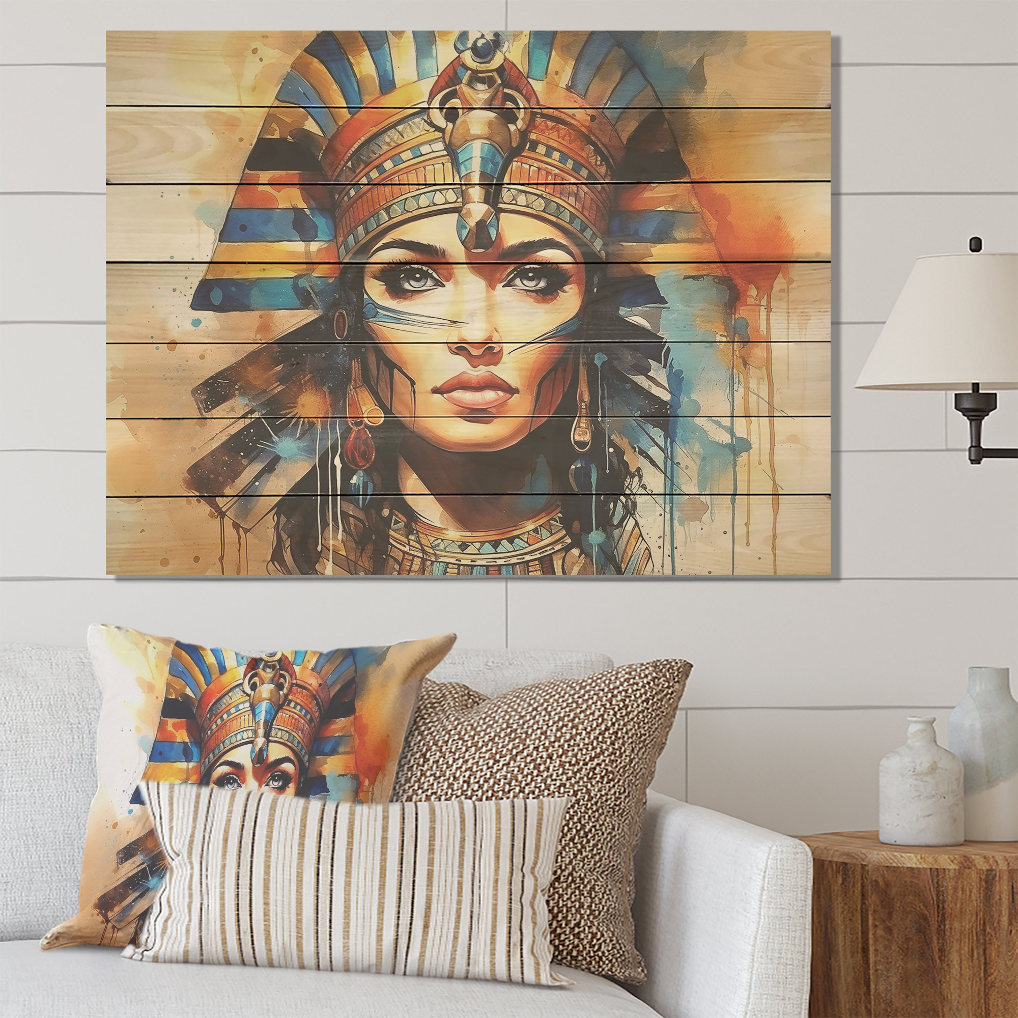 Lark Manor Gold And Blue Pharaoh Egyptian Woman Beauty IV - Egypt On ...