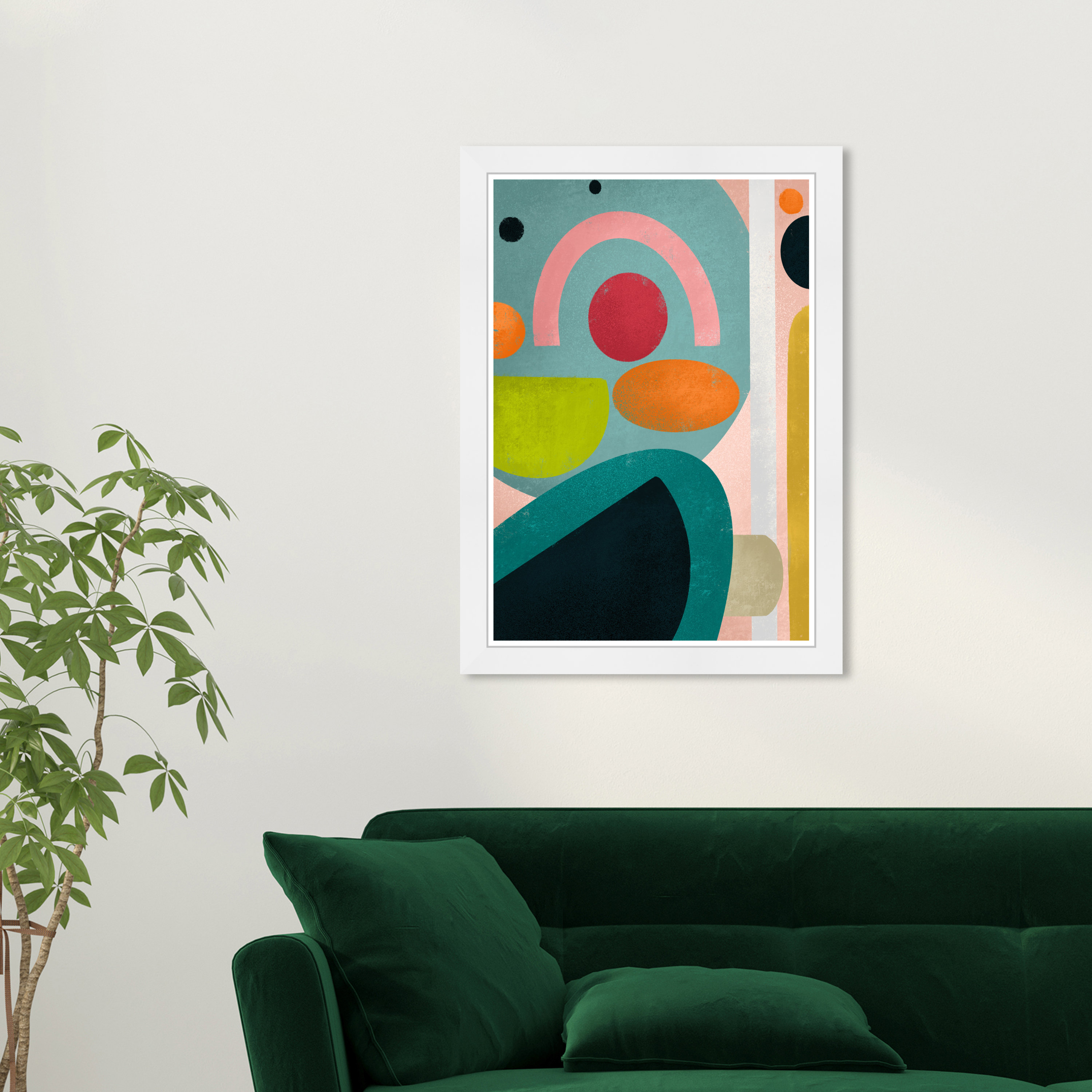 Ivy Bronx Abstract Bright Fun Modern Blue Paper Wall Art Print | Wayfair