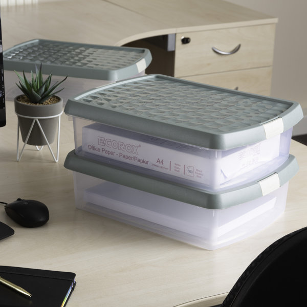 Wham Clip 8.5L Rectangular Plastic Storage Boxes with Secure Clip Lock ...