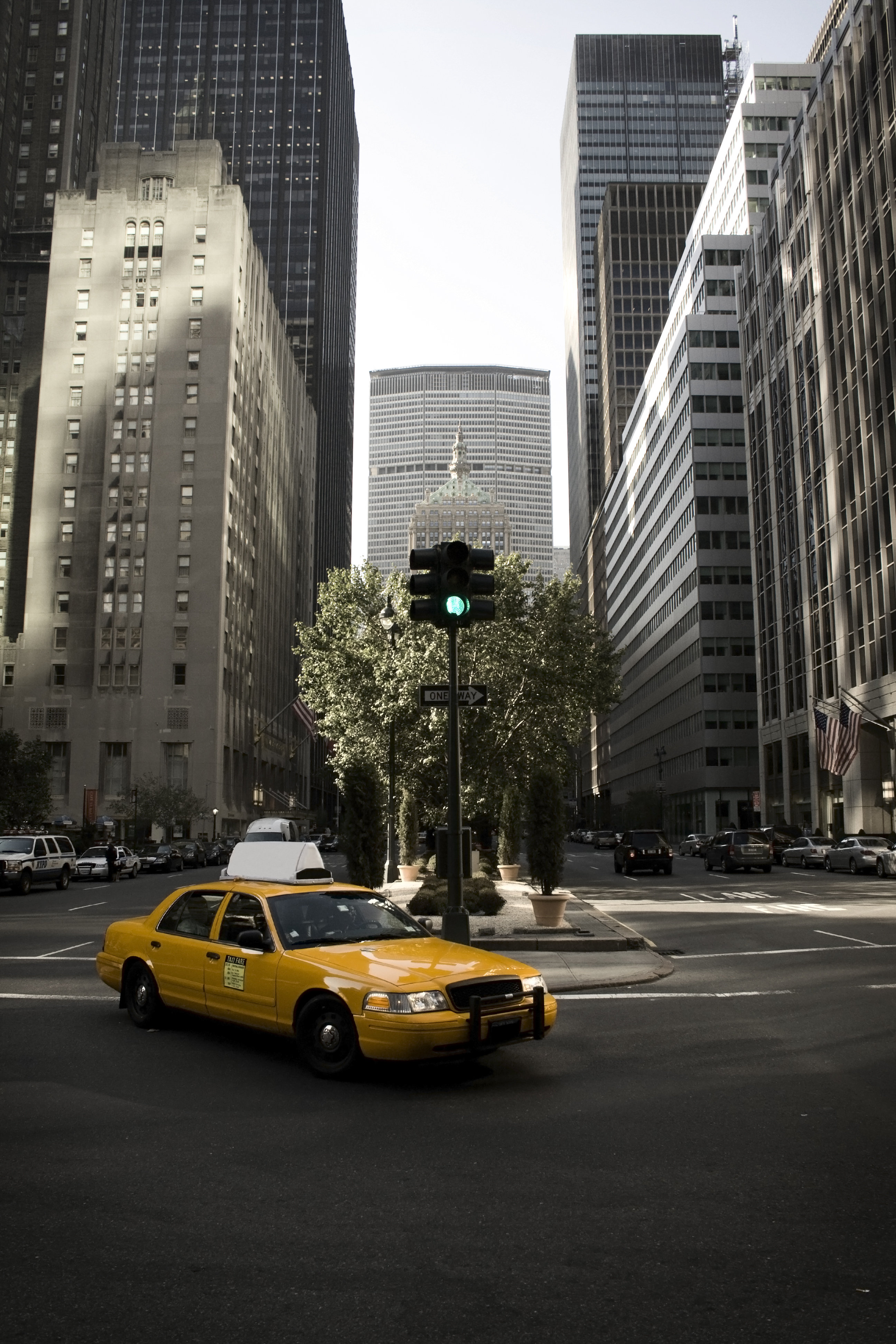 Hokku Designs Yellow Cab at New York by Thiagonori - Wrapped Canvas ...