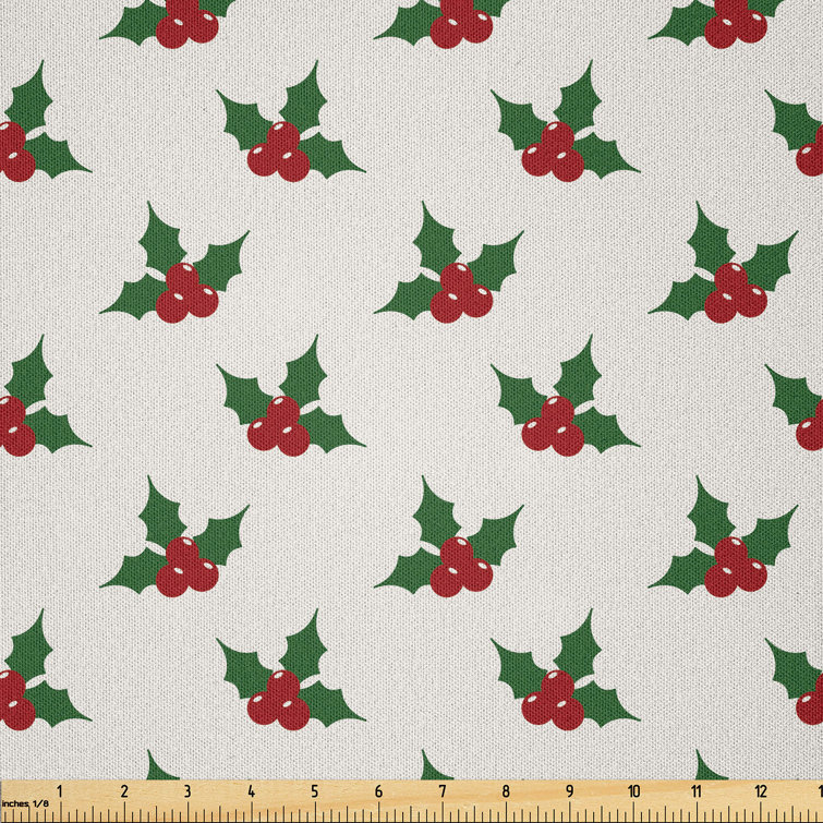 The Seasonal Aisle Amaryana Holly Berries Fabric | Wayfair.co.uk