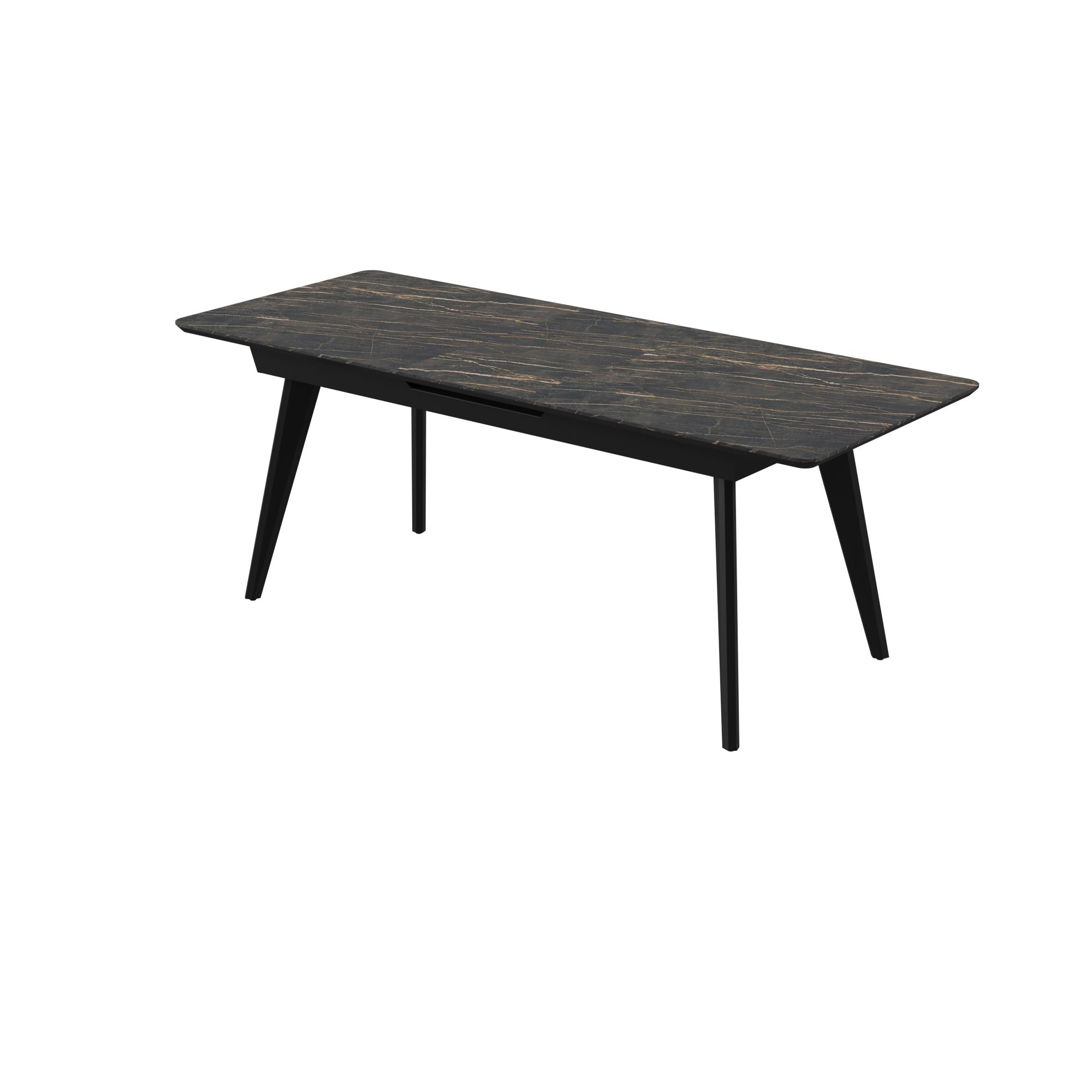 WALLKITCHENS Dining Table MODENA 62(78)X31x29 Laminam Naturali Noir ...