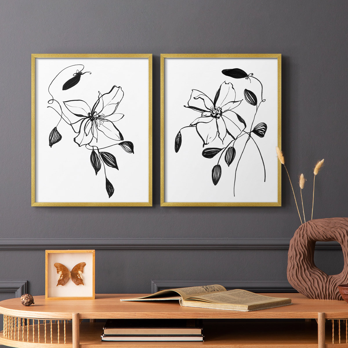 Winston Porter Wild Clematis I-Premium Framed Print -Ready to Hang - No Nails Required - No ...
