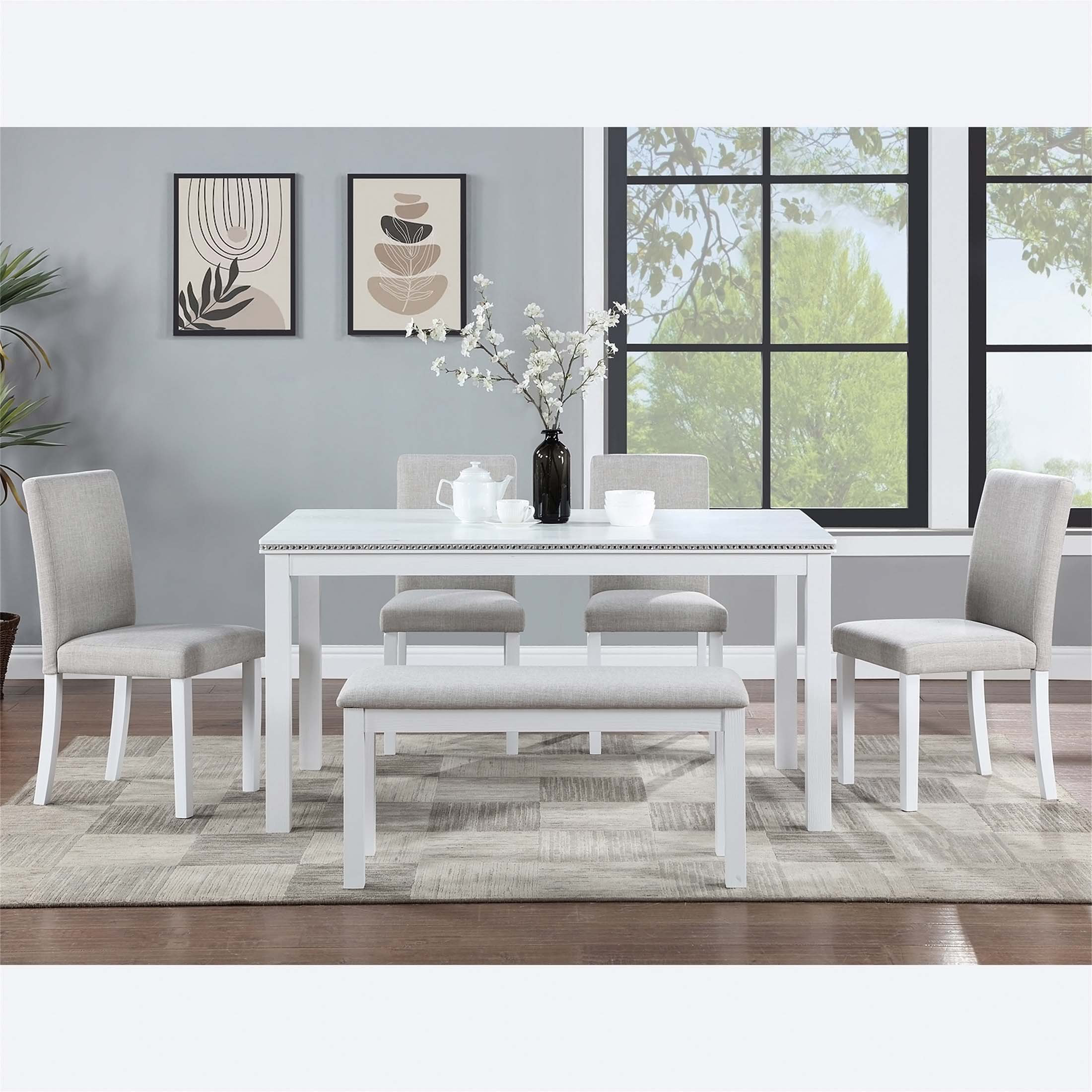 Lark Manor™ Wooden Dining Rectangular Table with Bench, Kitchen Table ...
