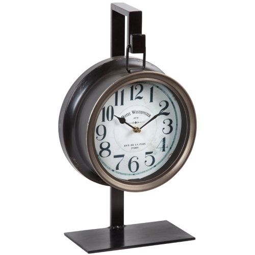 Charlton Home® Modern & Contemporary Analog Metal Quartz Tabletop Clock ...
