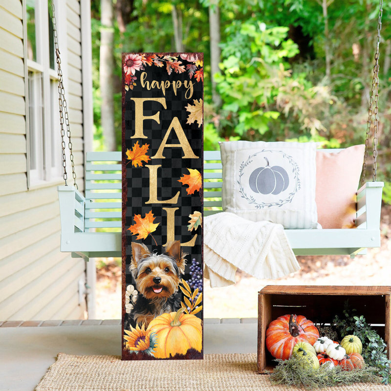 The Holiday Aisle® Hello Fall Custom Pet Door Mural | Wayfair