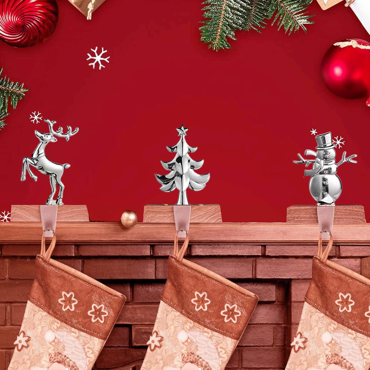 AMIBZ Christmas Stockings Holder Set Of 4,Christmas Stocking Hanger For ...