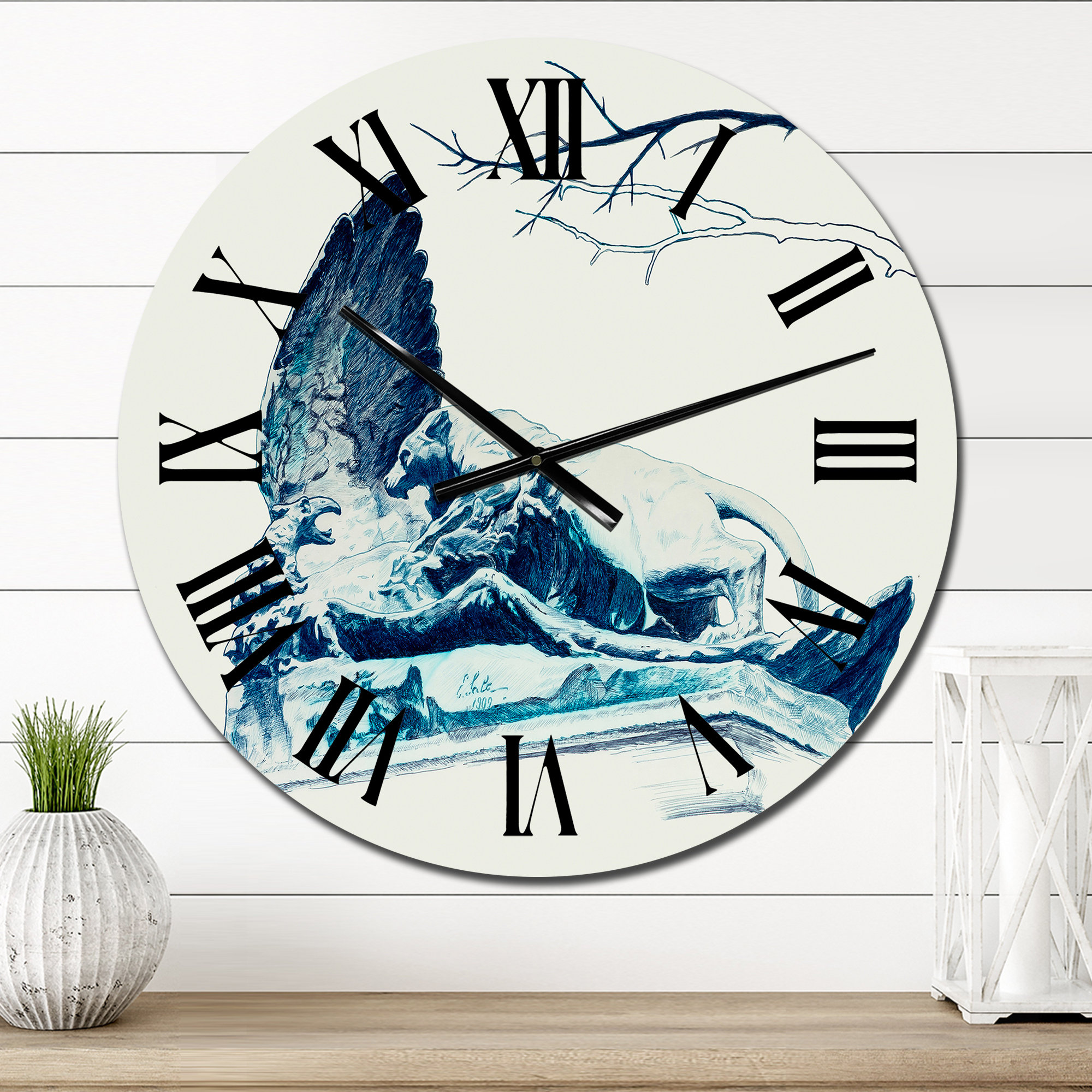 East Urban Home Landscape in Shades Of Dark Green - Traditional Wall ...