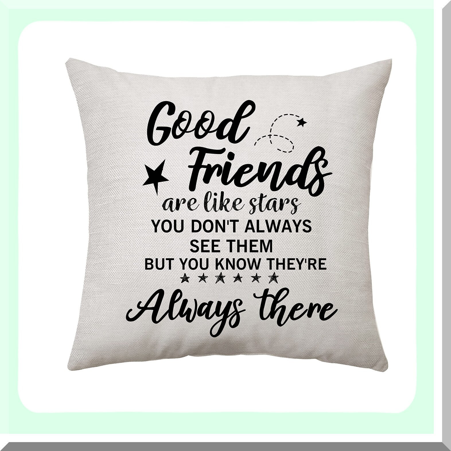 BRBCA Friendship Stars Quote Pillow Cover - Ideal Gift for Women, Girls ...