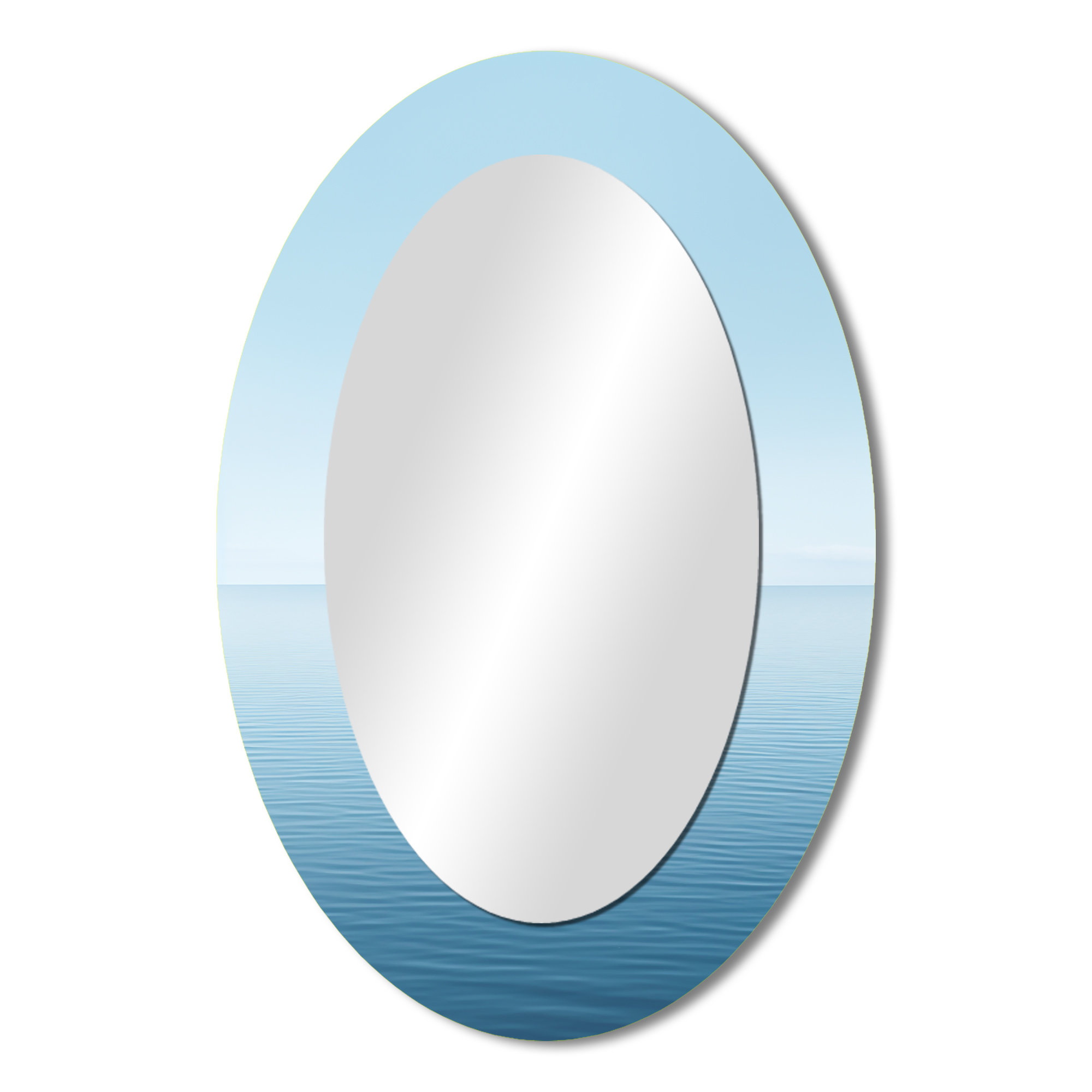 George Oliver Oceans Infinity Dreamscape III - Blue Oval Wall Mirror ...