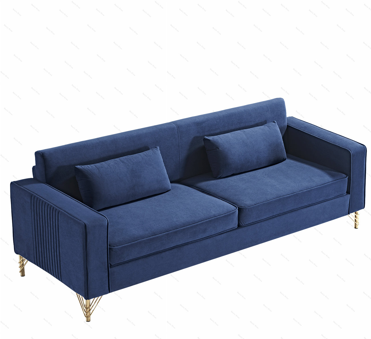George Oliver Aesthetic 85.8" Velvet Sofas for Living Room, 3 Seater ...