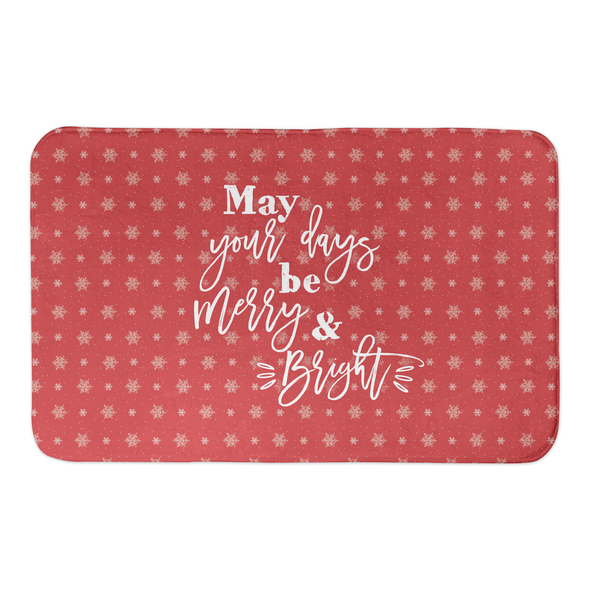 The Holiday Aisle® Red Snowflake Pattern Bath Mat - Wayfair Canada